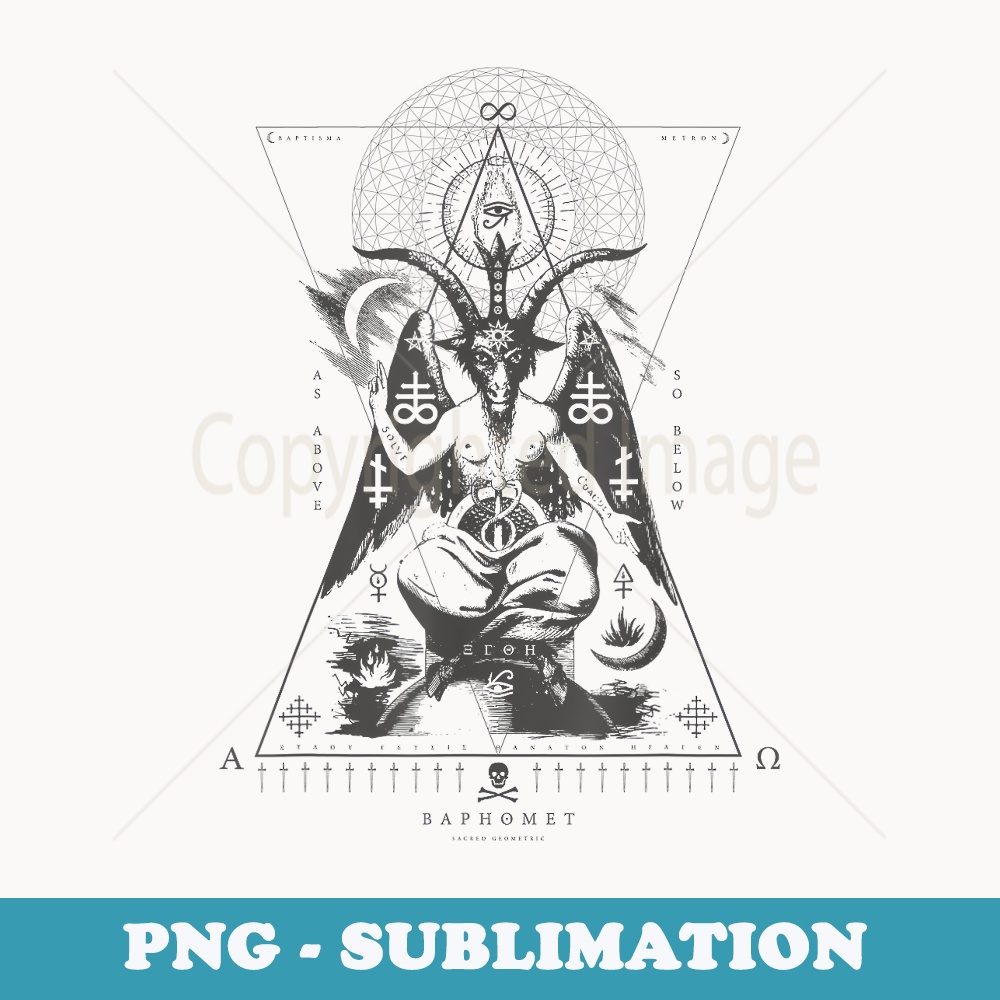 BAPHOMET - As Above So Below - Sacred Geometry Black | Inspire Uplift