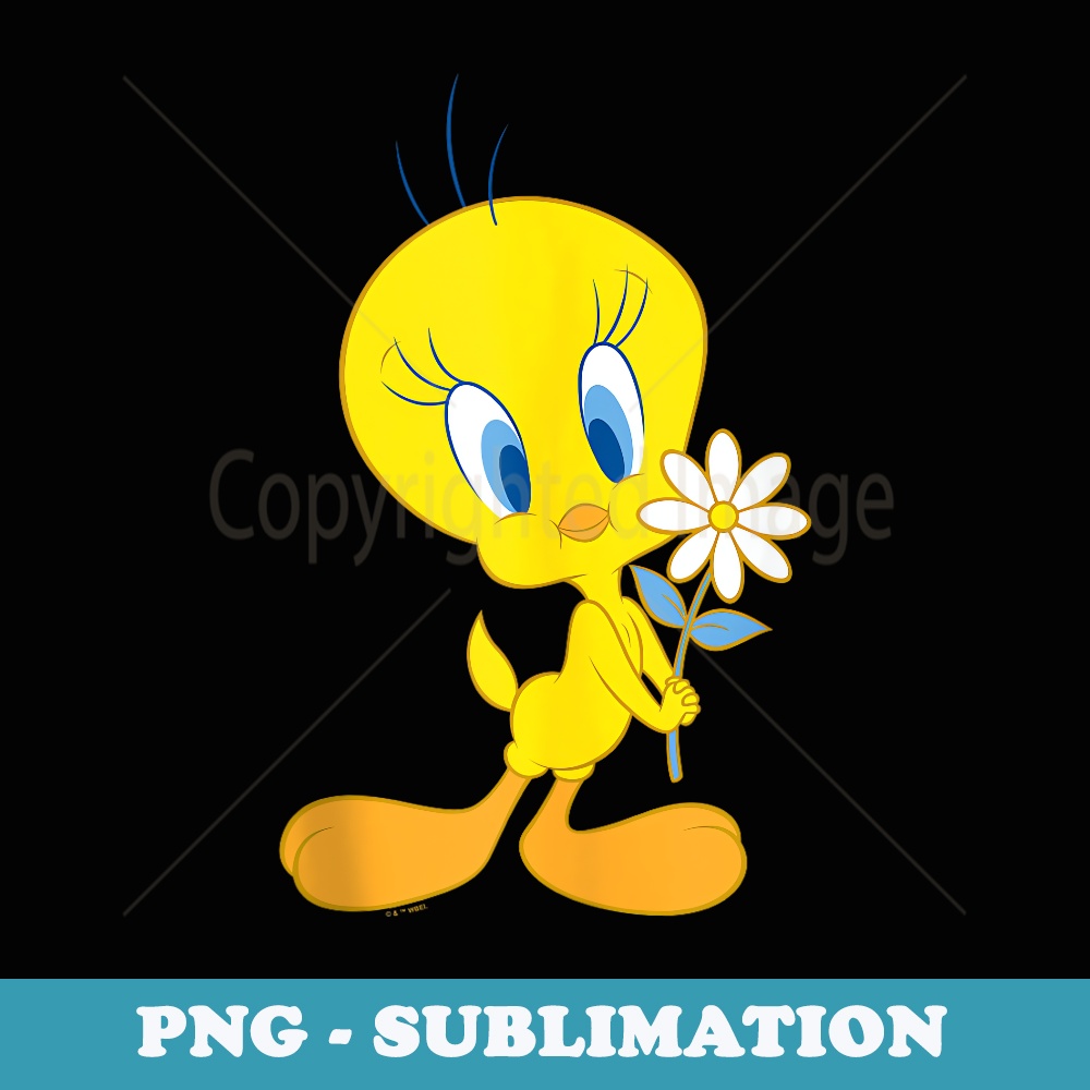 Looney Tunes Cute Tweety Bird Holding A Flower Logo - PNG Su | Inspire ...