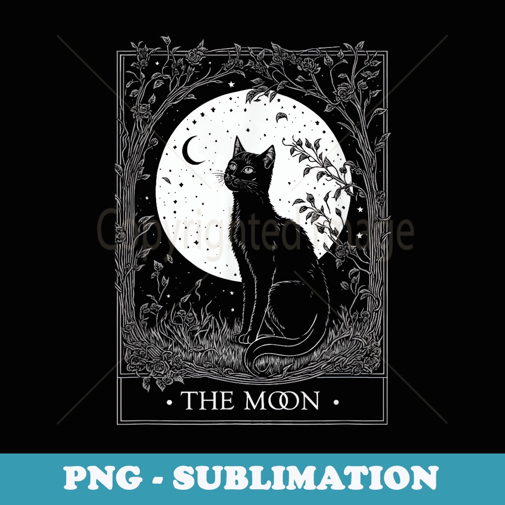 Full Moon Tarot Card Cat Tarot Graphic for Men and - Creativ | Inspire Uplift