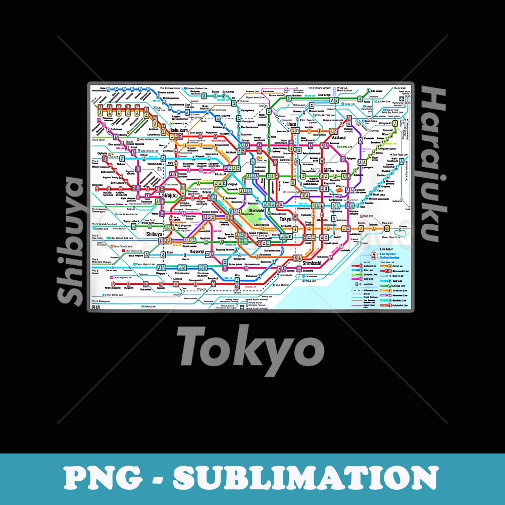 Tokyo Metro Train System Map Graphic T by MCMA - PNG Transpa | Inspire ...