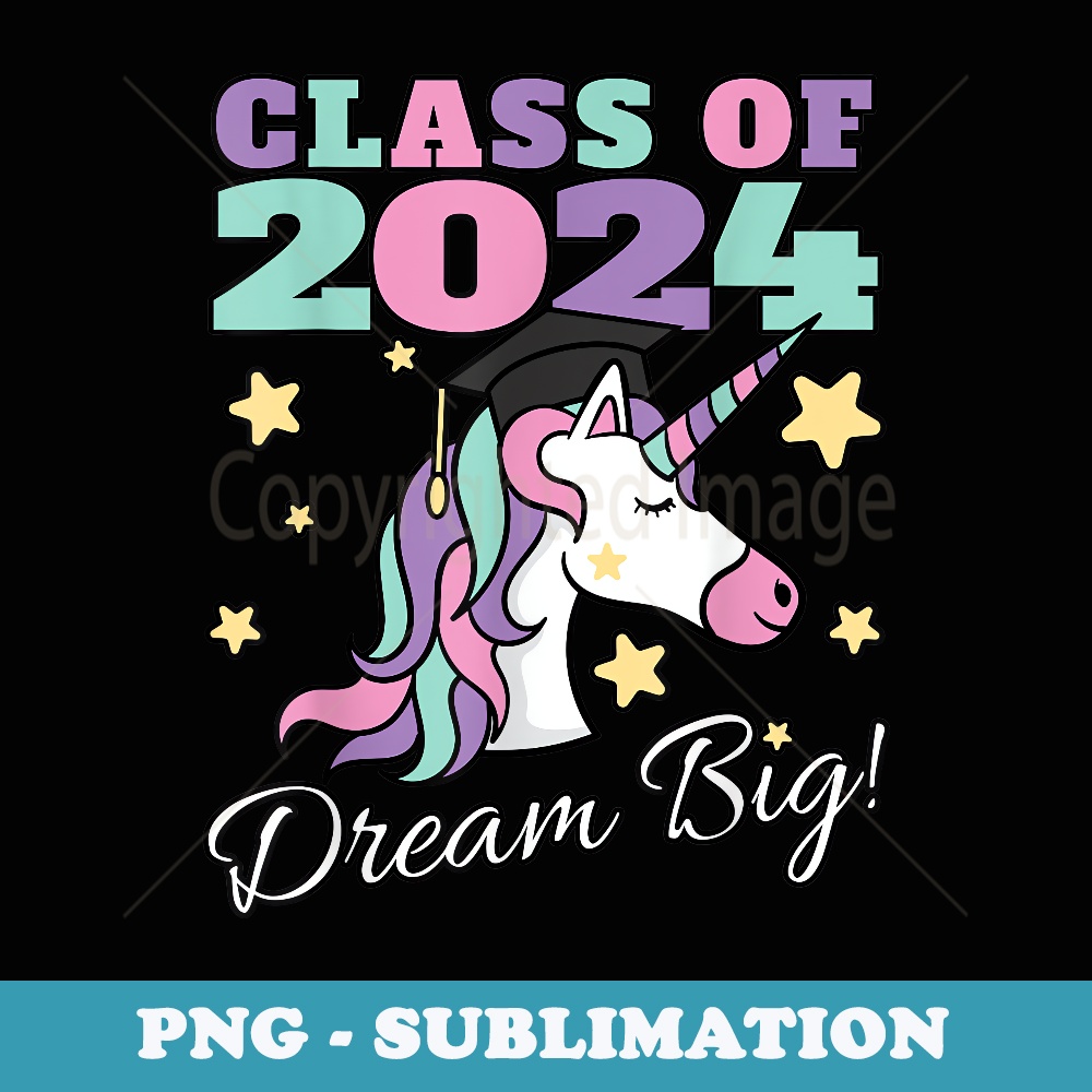 Girls Class of 2024 Magical Unicorn Graduation Cap - Instant | Inspire ...