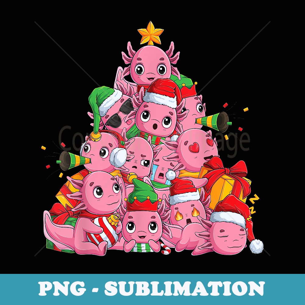 Kawaii Axolotl Christmas Tree Pajama Axolotl Tree Xmas Tree | Inspire ...