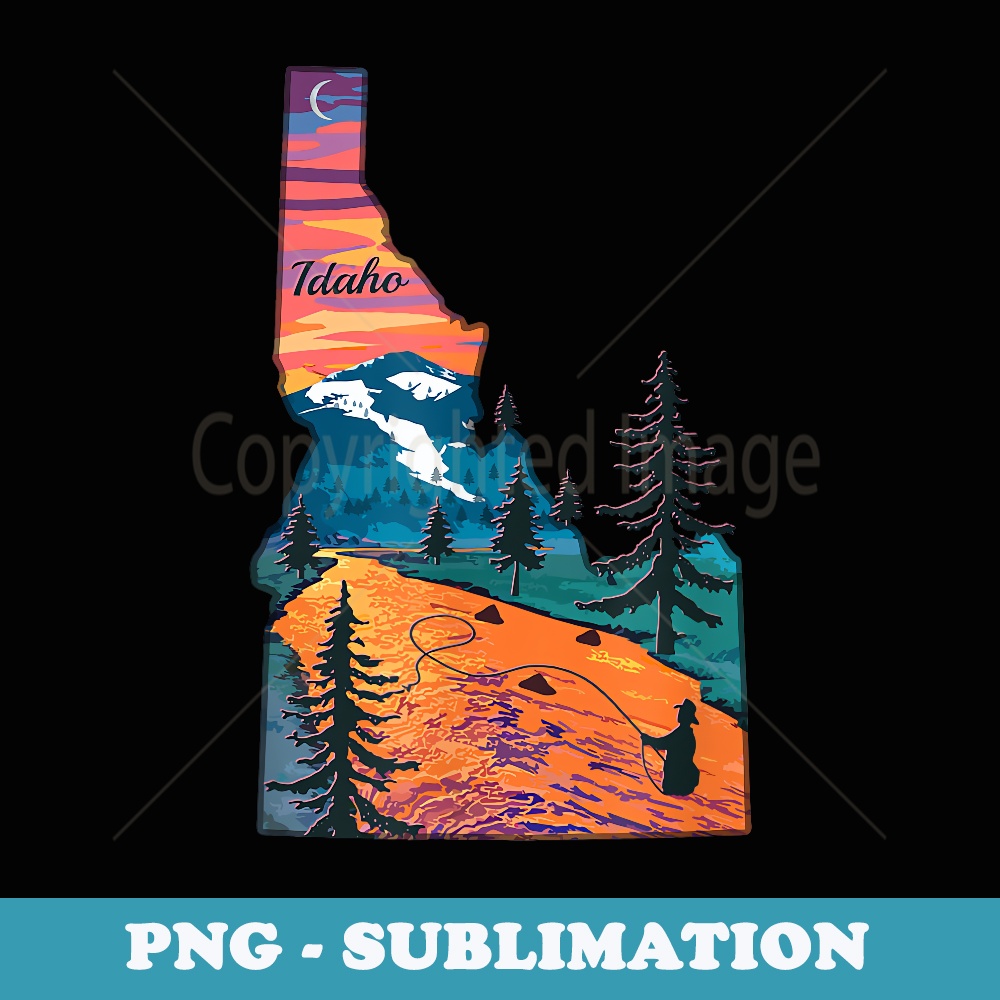 Vintage Fish Idaho State Map ID Fly Fishing - Modern Sublima | Inspire ...