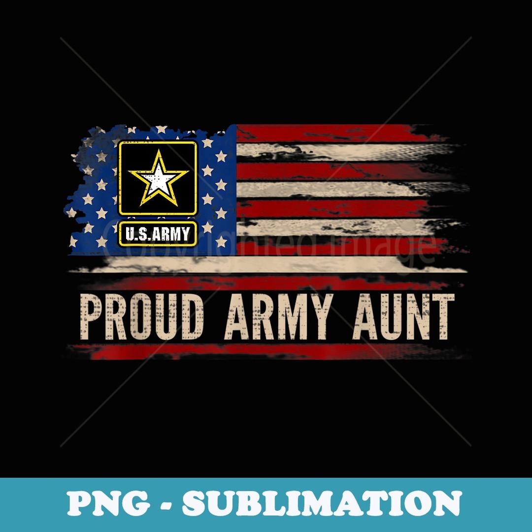 Vintage Proud Army Aunt American Flag Veteran - Unique Subli | Inspire ...