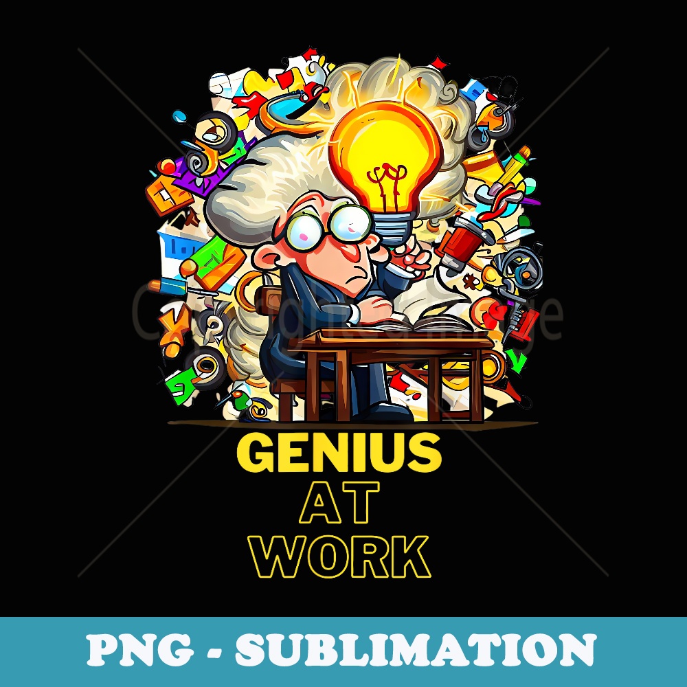 Genius at Work Science Geek - Retro PNG Sublimation Digital | Inspire ...