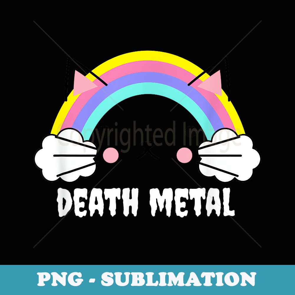 Funny Death Metal Kitty Cat Rainbow Grunge Kawaii - Artistic | Inspire ...