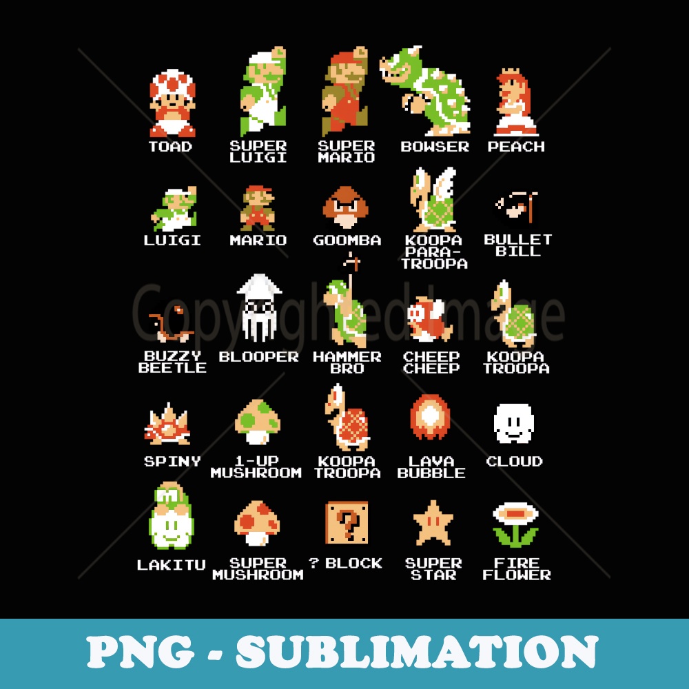 Nintendo Super Mario 8-bit Pixel Icons List - High-Resolutio | Inspire ...