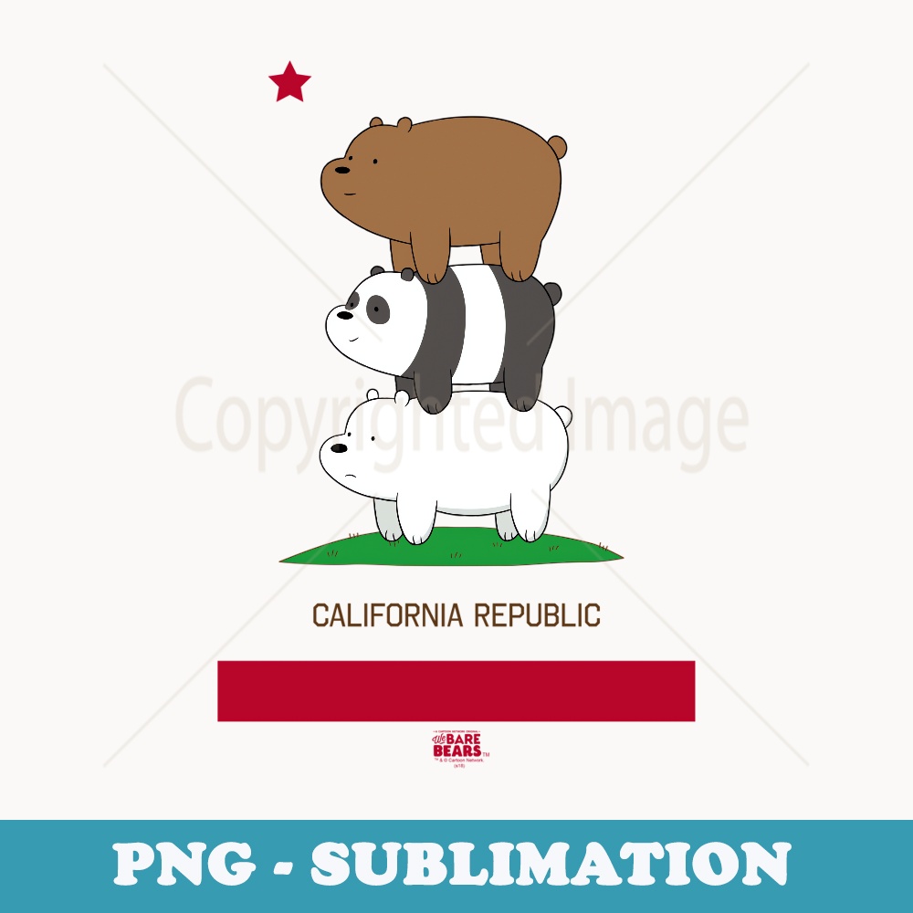 We Bare Bears California Flag - Modern Sublimation PNG File | Inspire ...