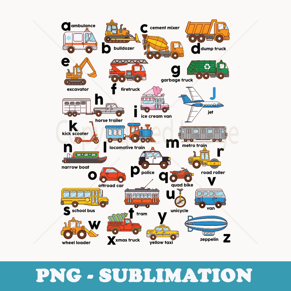 Alphabet Vehicles ABC Construction Truck Teachers Boy - Uniq | Inspire ...