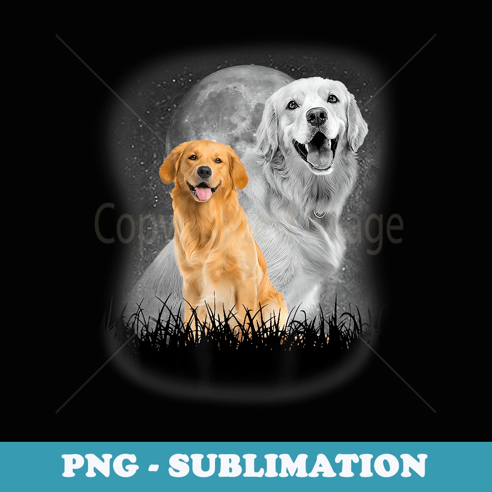 Funny Howling At The Moon Golden Retriever Dog Lovers - PNG | Inspire Uplift