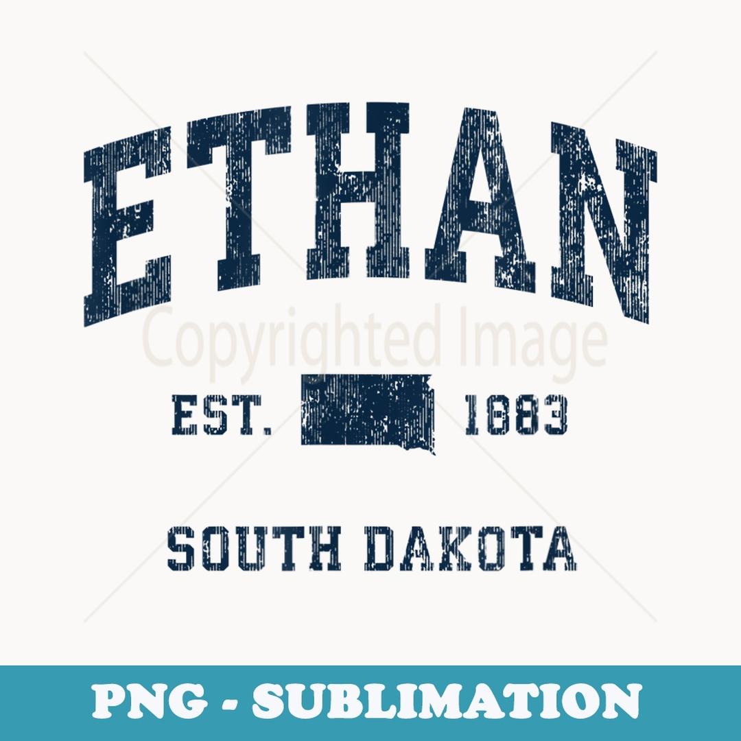 Ethan South Dakota SD Vintage Athletic Navy Sports Design - | Inspire ...