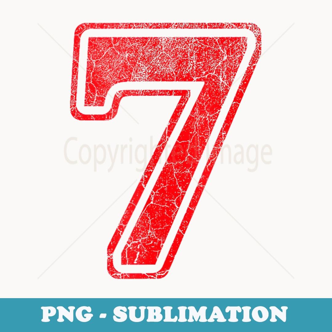 Red 7 Number Seven Front & Back Vintage Logo Uniform - Subli | Inspire ...
