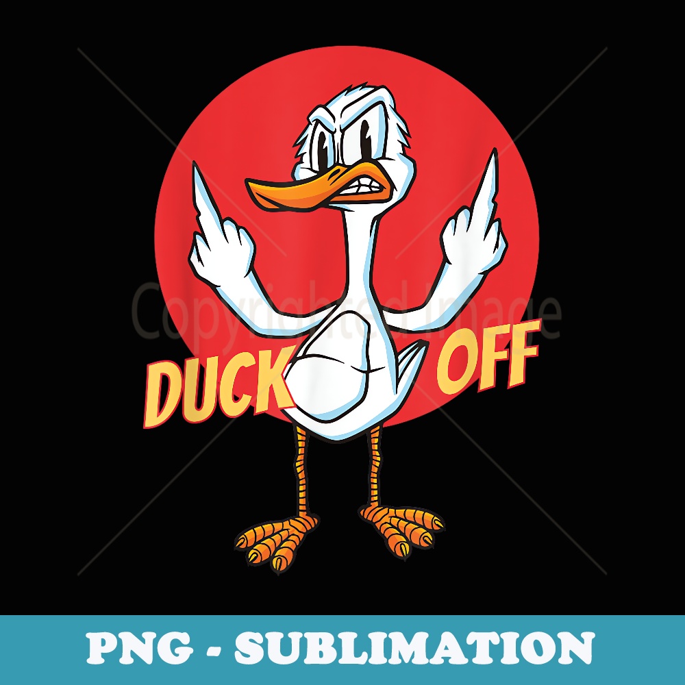 Duck Off Sarcastic Funny Middle Finger Pun Duck Cartoon - Mo | Inspire ...