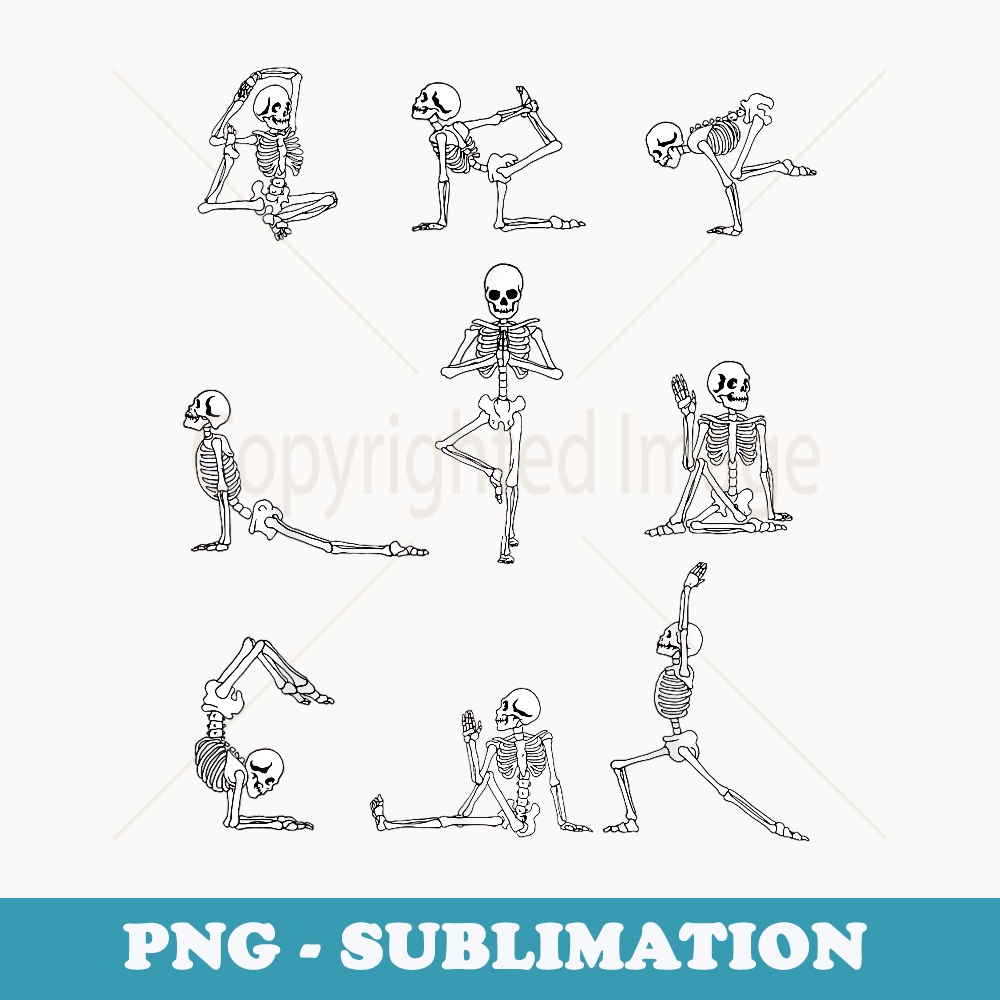 Yoga Skeleton Funny Yoga Halloween - Premium Sublimation Dig | Inspire ...