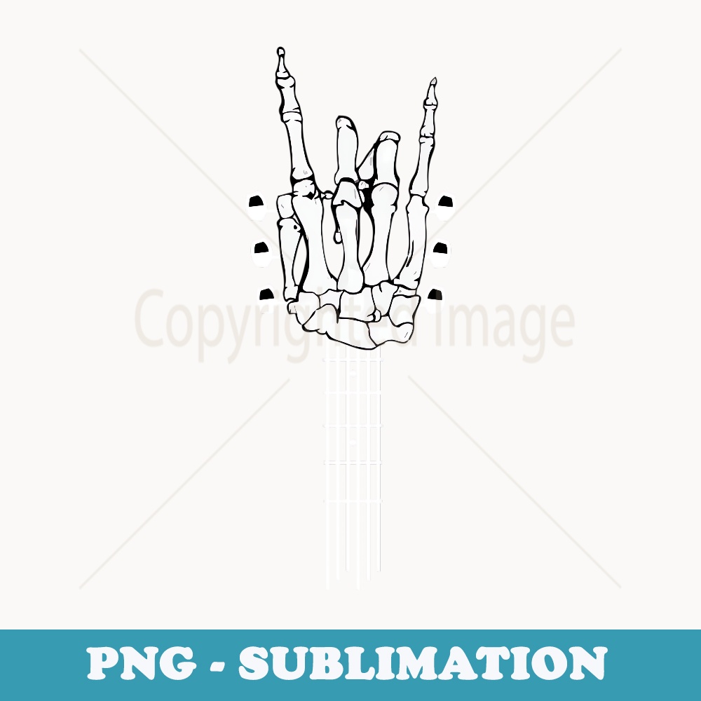 Rock On Skeleton Hands Guitar Neck Rock N Roll Music Lover - | Inspire ...