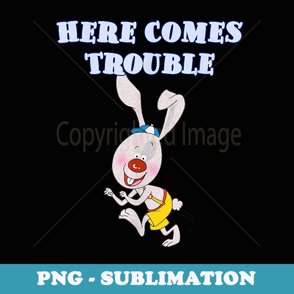 Jimmy the bunny Here comes trouble printed cartoon t- - Prem | Inspire ...
