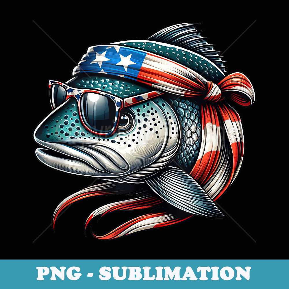 Salmon American USA Flag Sunglasses 4th of July Fish Fishing | Inspire ...