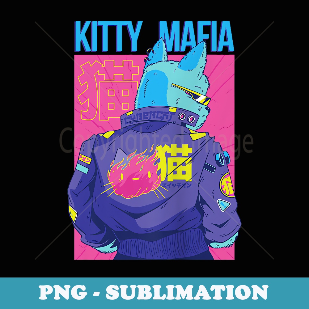 Vaporvawe anime Cat Mafia - Kitty Mafia aesthetic manga | Inspire Uplift