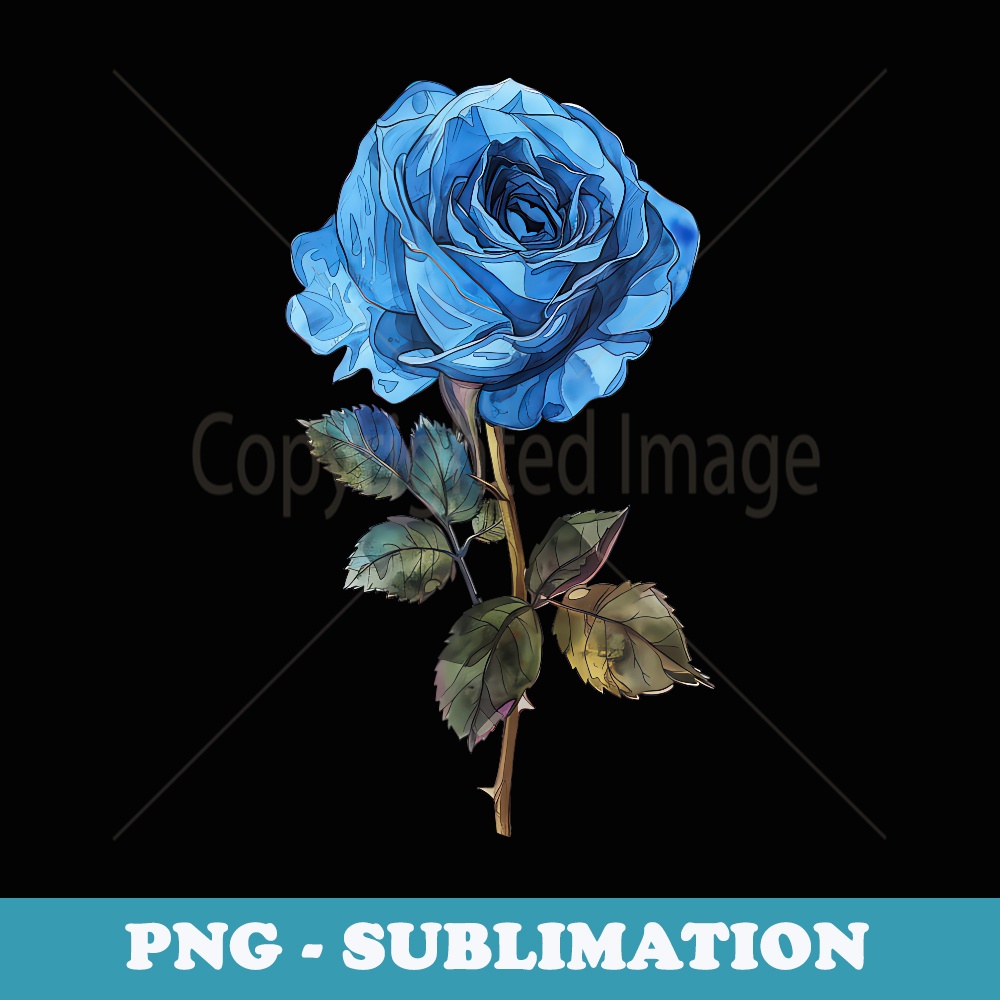 Blue Rose Graphic - Special Edition Sublimation PNG File | Inspire Uplift