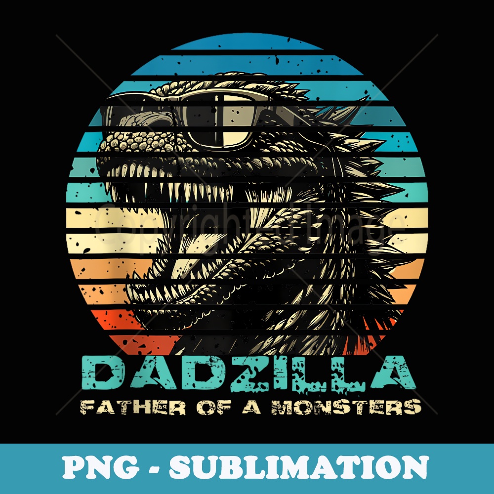 Dadzilla Father of a Monsters Funny Fathers Day Vintage - Ex | Inspire ...