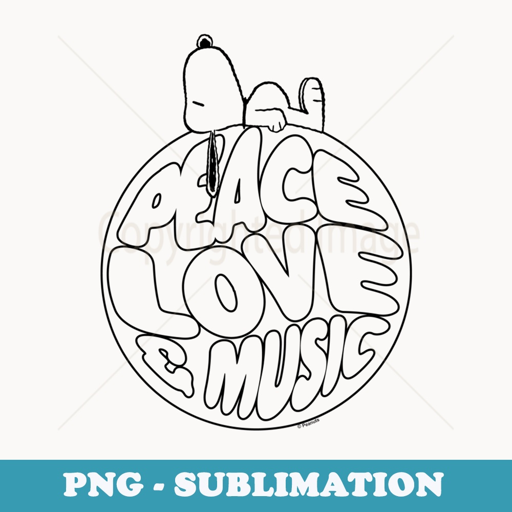 Peanuts -Snoopy Peace Love and Music - Vintage Sublimation P | Inspire ...