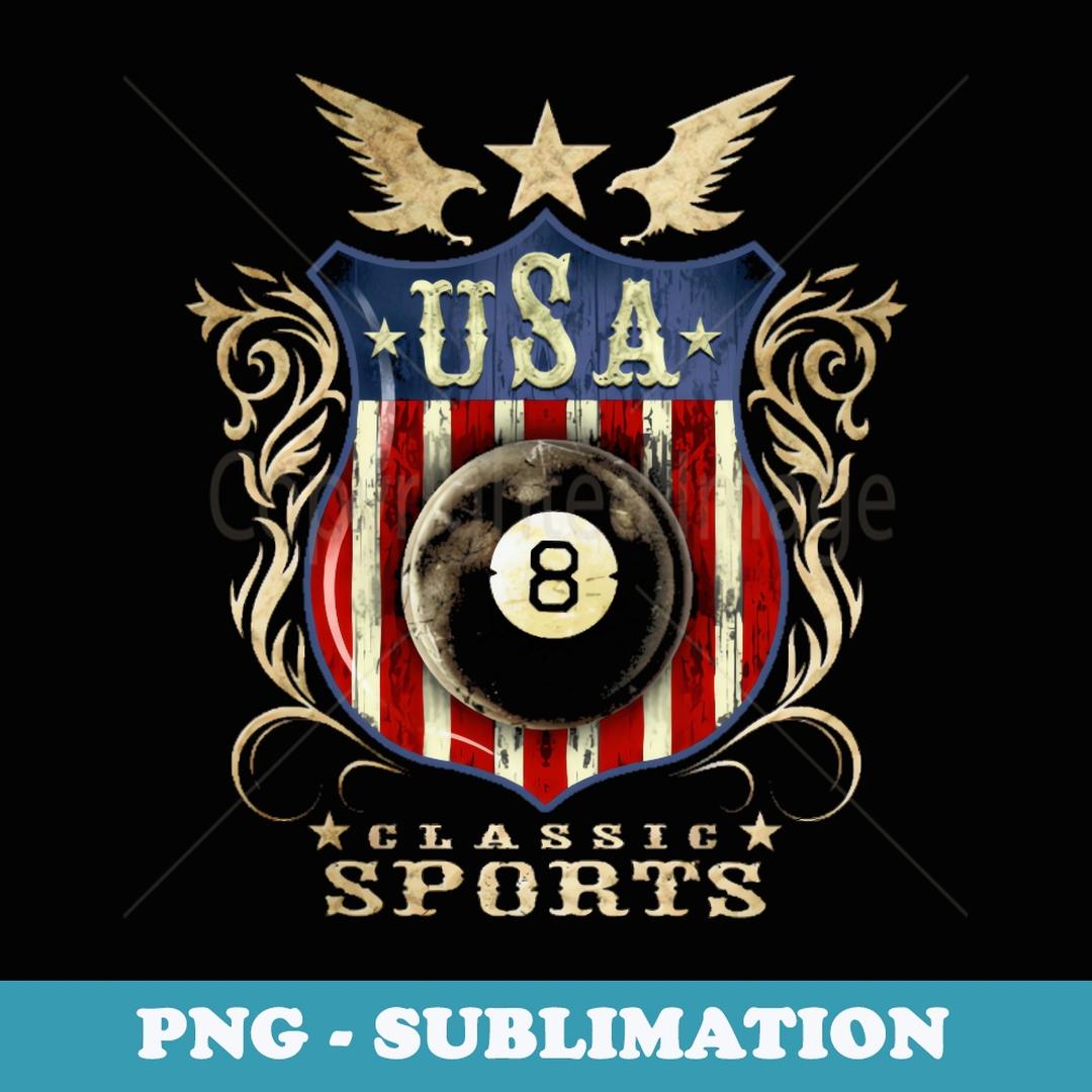 Classic vintage Pool American Flag Table Billiard 8 Ball - A | Inspire ...