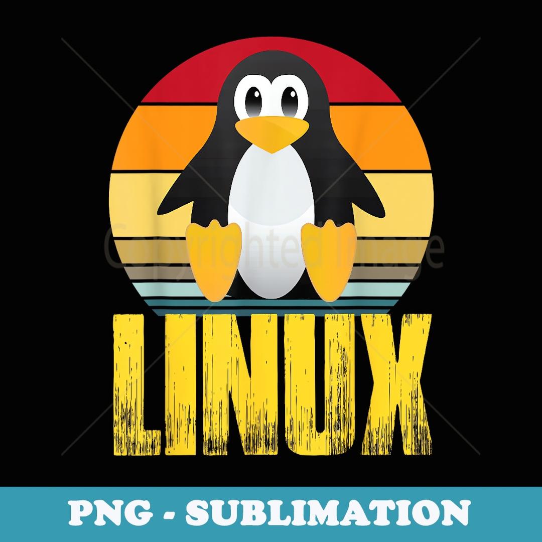 Linux Retro Vintage Penguin Nerd Heaven Geek Coding - Decora | Inspire ...