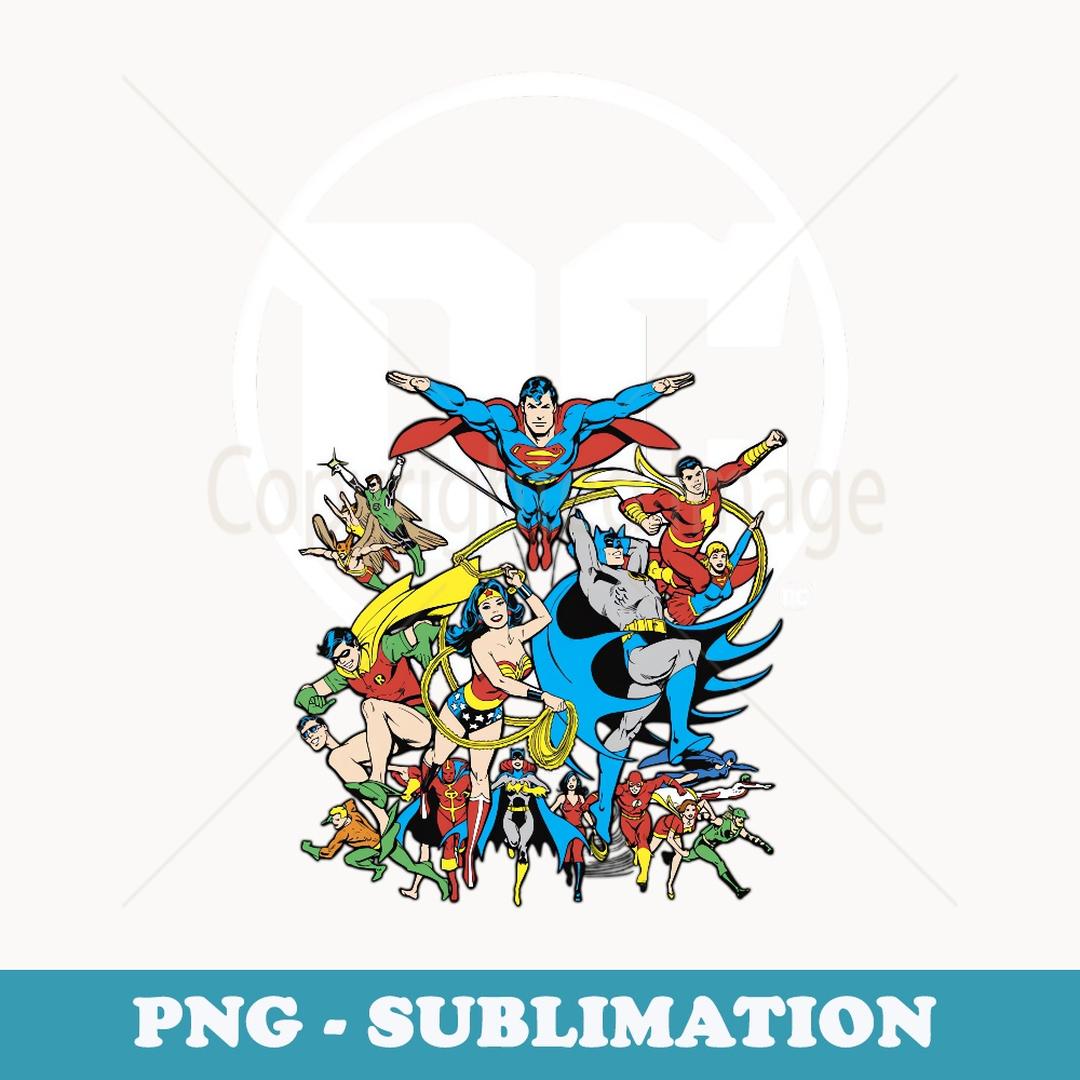DC Comics Character Group Logo - Vintage Sublimation PNG Dow | Inspire ...