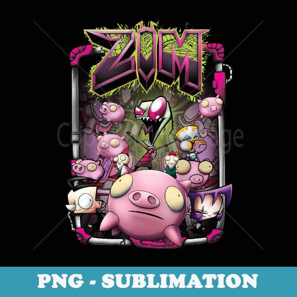 Invader Zim Character Group with Pigs - PNG Sublimation Digi | Inspire ...
