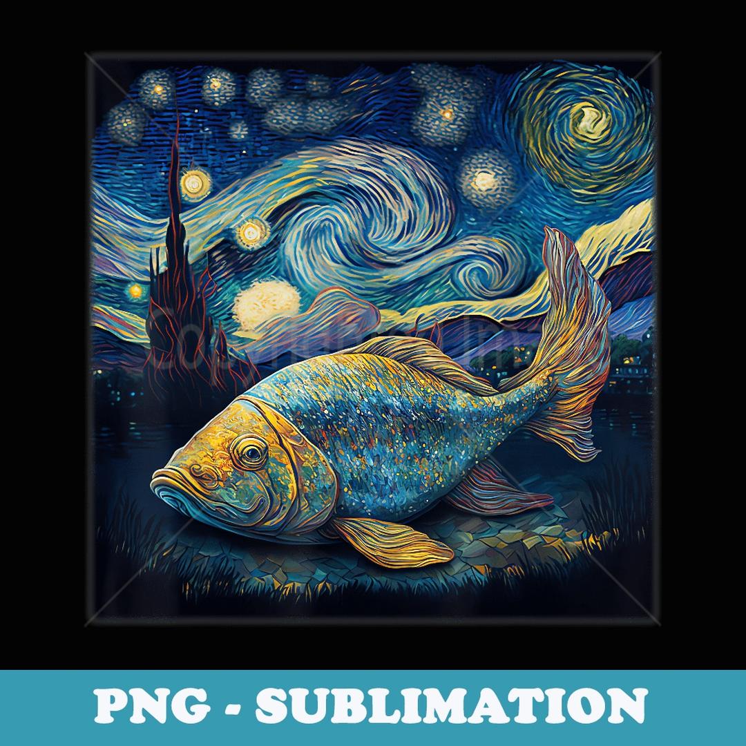 Surrealism Starry Night Carp Fish - Stylish Sublimation Digi | Inspire ...