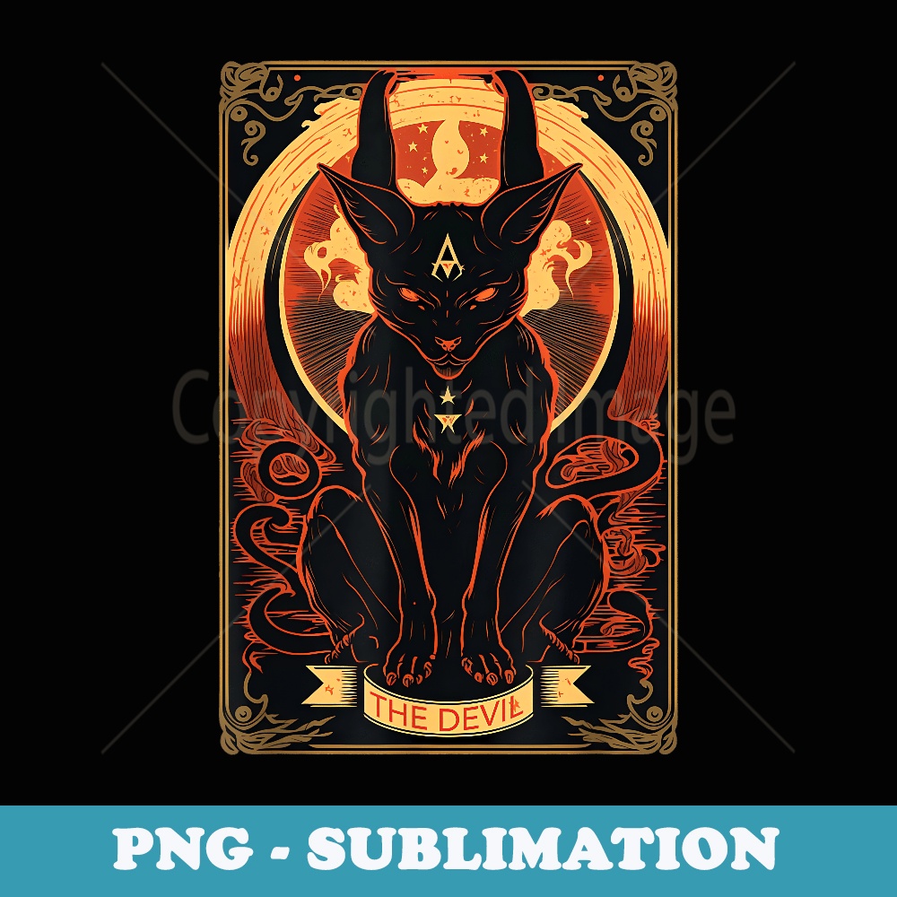 Cat Devil Tarot Card Graphic Illustration - Exclusive PNG Su | Inspire ...