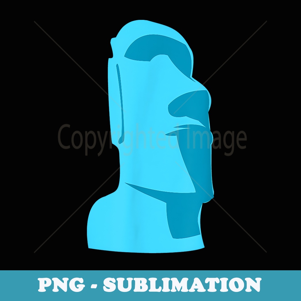 Blue Tiki Moai Easter Island Luau - High-Resolution PNG Subl | Inspire ...