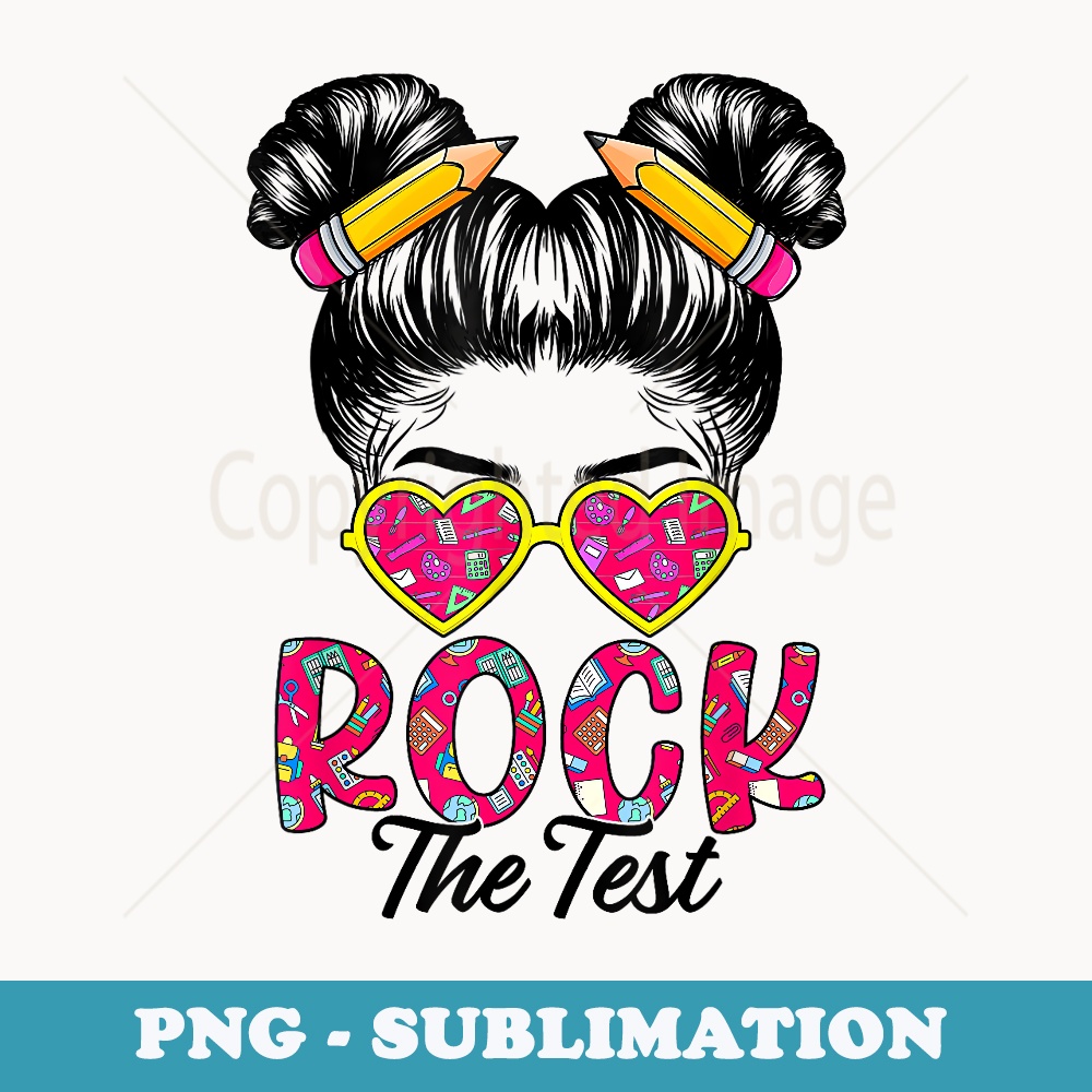 Cute Test Day Girls Messy Bun Hair Teacher Testing Day - Spe | Inspire ...