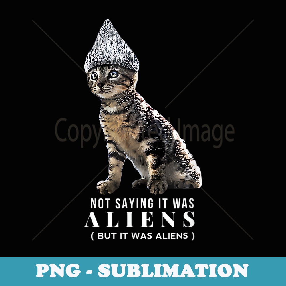 Funny Conspiracy Cat Tin Foil Hat Aliens Men - PNG Sublimati | Inspire ...