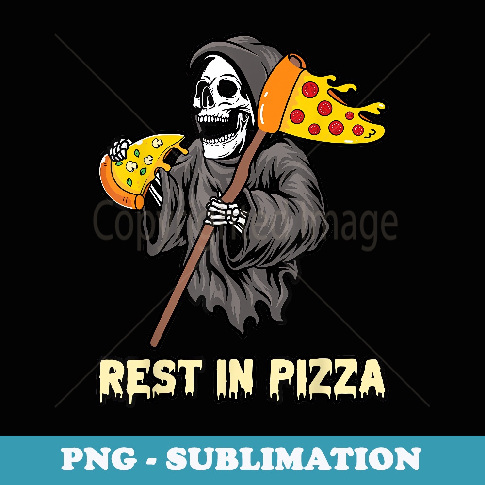 Funny Grim Reaper Eating Pizza Slice a Rest In Pizza - Speci | Inspire ...