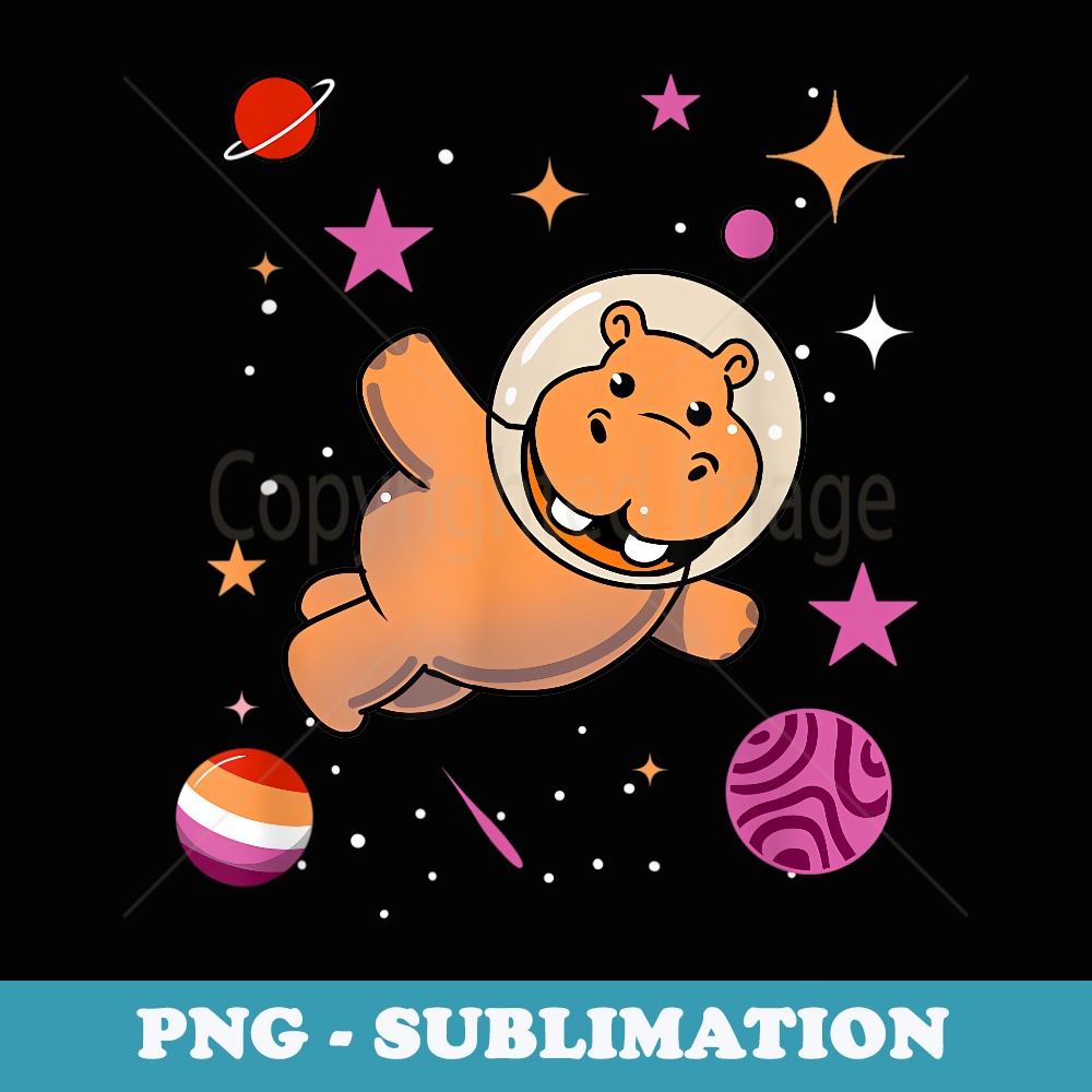 Lesbian Hippo Orange Pink Lesbian Pride - Premium PNG Sublim | Inspire ...