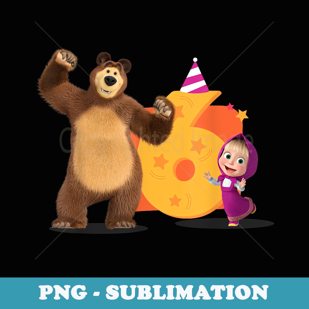 Masha and the Bear 6th Birthday - Trendy Sublimation Digital | Inspire ...