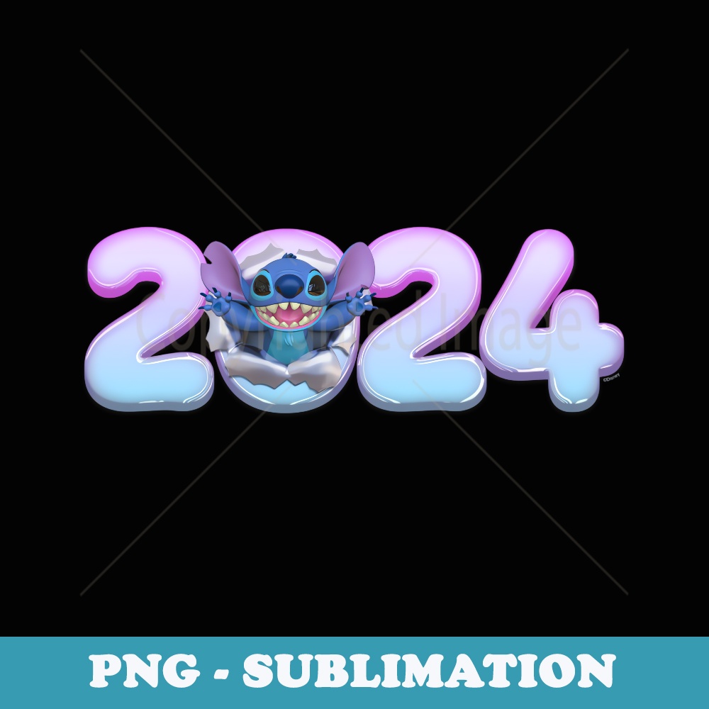 Disney Lilo & Stitch Bursting Through Happy New Year 2024 - | Inspire ...