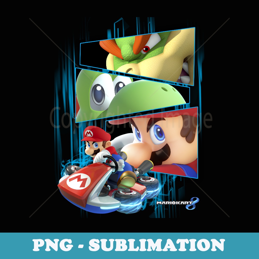 Nintendo Mario Kart 8 Yoshi Bowser Race Eyes - Retro PNG Sub | Inspire ...