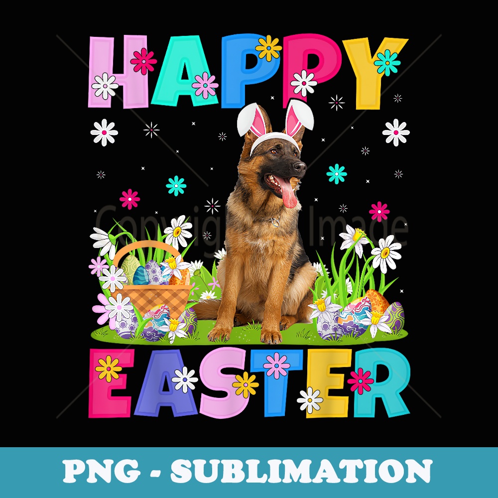 Happy Easter Bunny German Shepherd Dog Easter Sunday - Aesth | Inspire ...