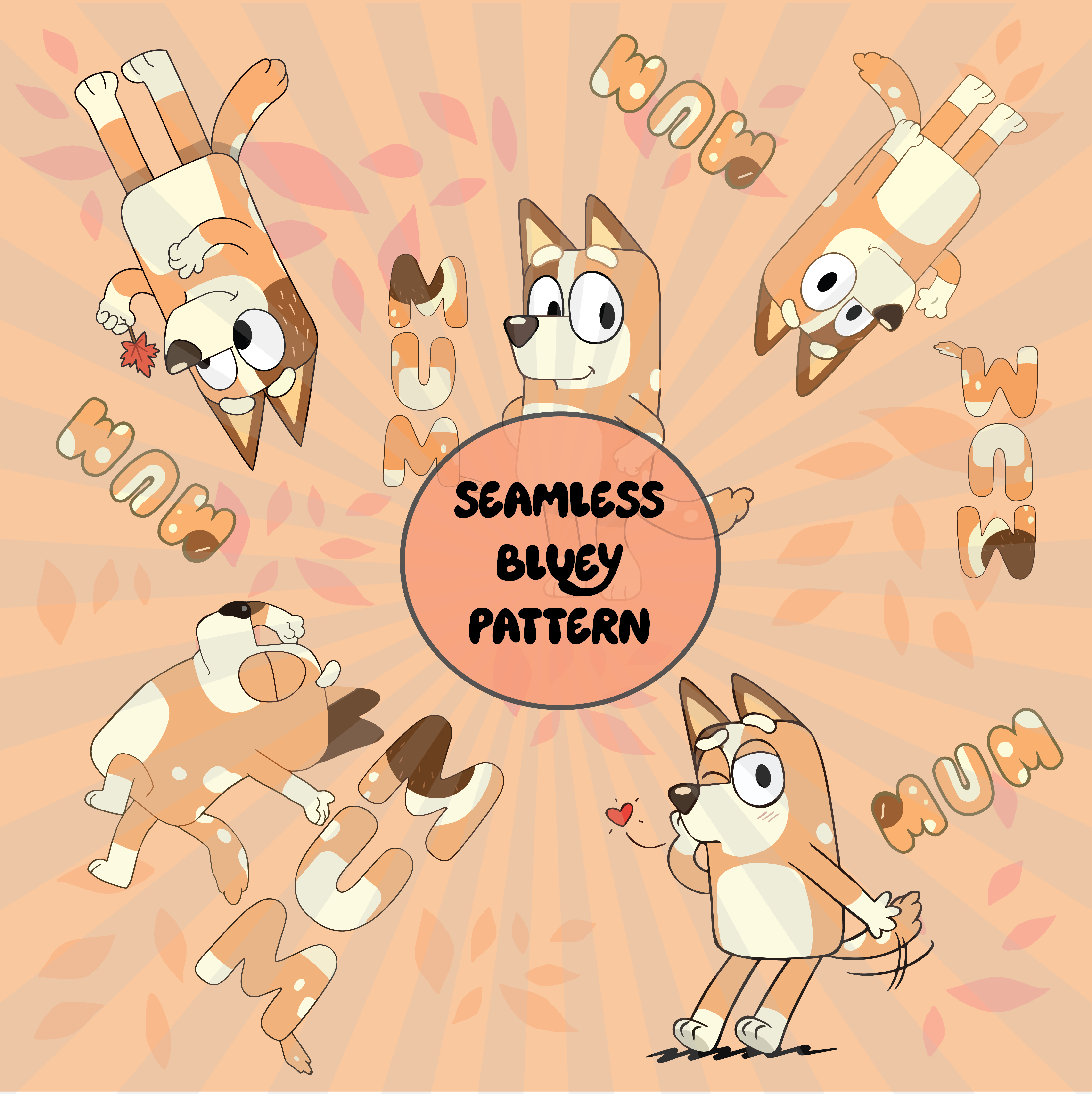 Bluey Seamless Pattern, Bluey Png, Bluey Digital Paper, Blue | Inspire ...