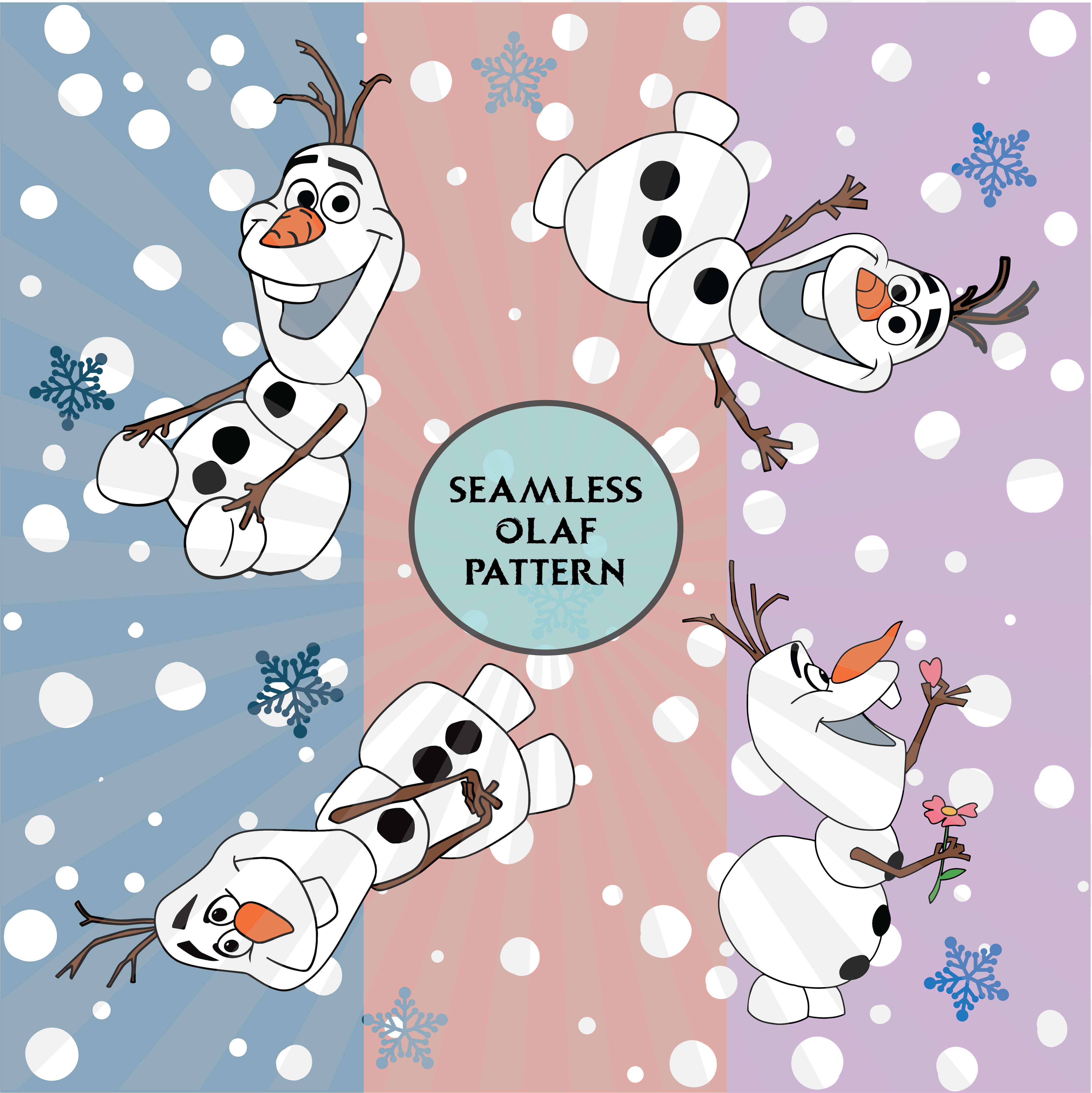 Olaf Seamless Pattern, Olaf Png, Olaf Digital Paper, Frozen | Inspire ...