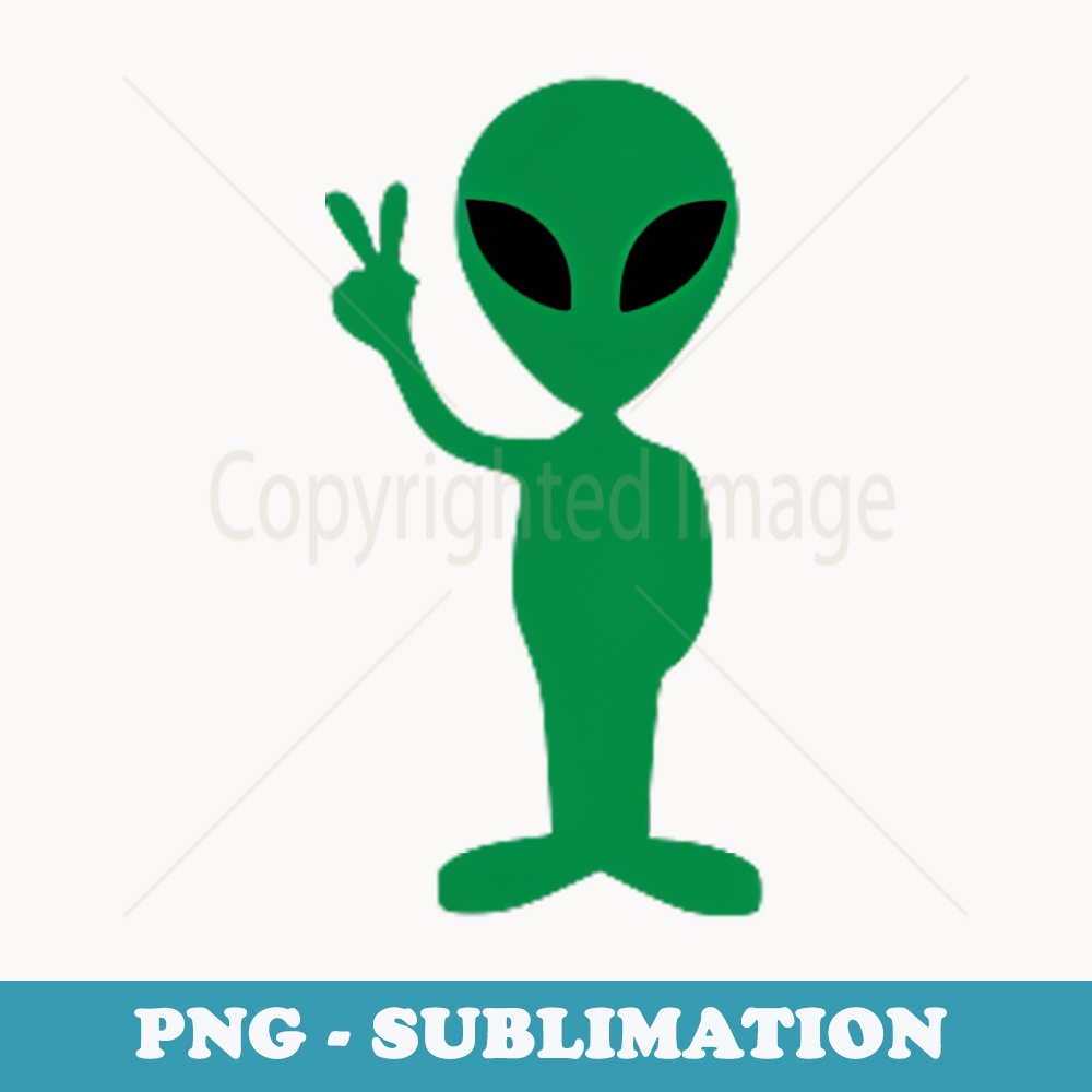 I Come in Peace Green Alien Peace Sign Design - Creative Sub | Inspire ...