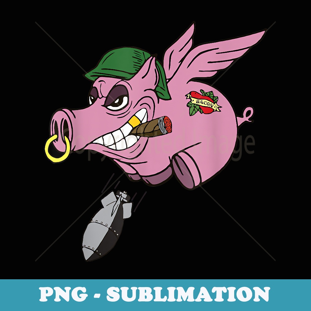WWII Insignia Patch Flying Pig Dropping Bombs - Trendy Subli | Inspire ...