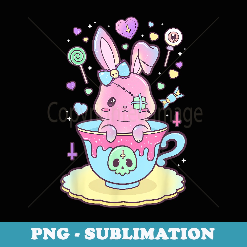 Kawaii Pastel Goth Cute Creepy Rabbit - Sublimation Digital | Inspire ...