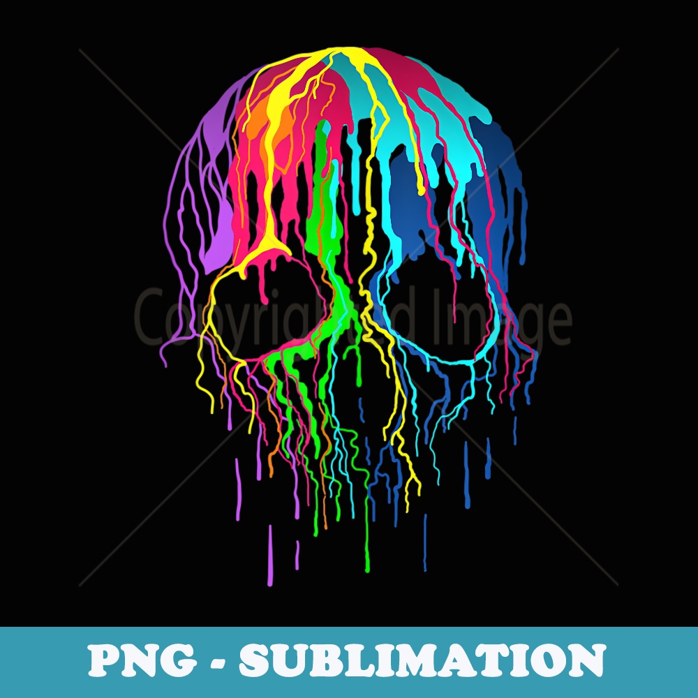 Colorful Paint Dripping Skull - Paint Drip Skeleton Head | Inspire Uplift