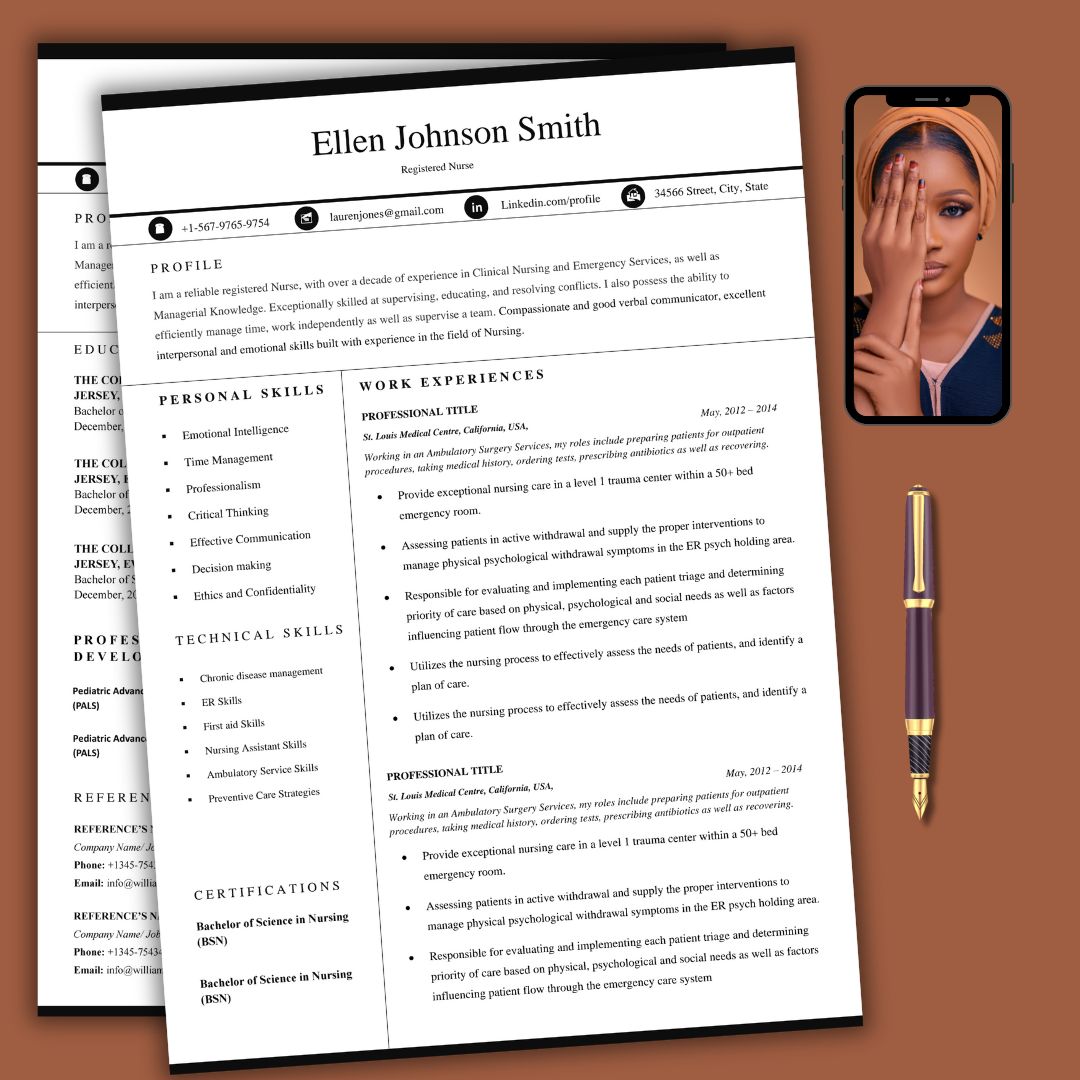Comprehensive resume template for medical professionals, ATS | Inspire ...