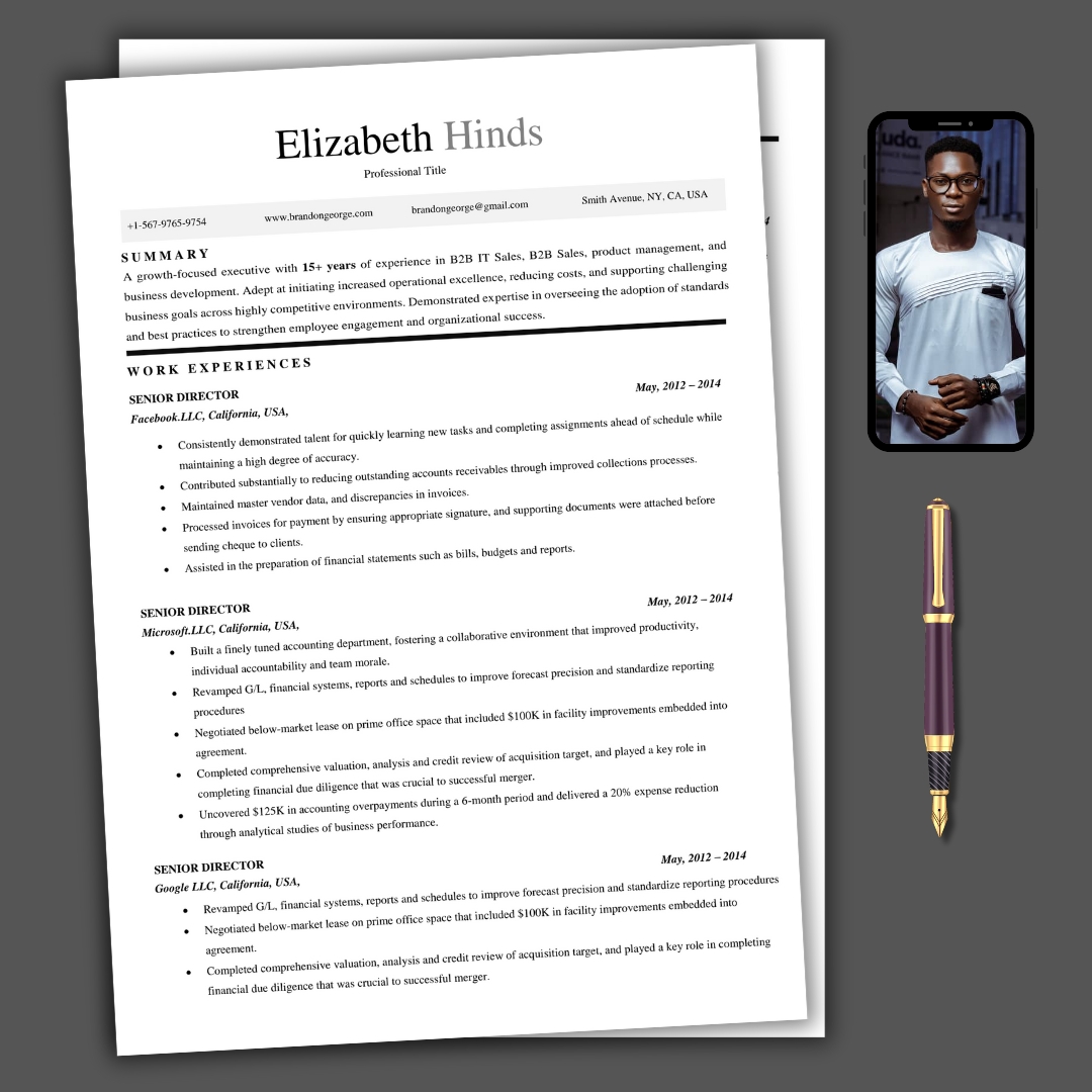 Bold resume template, word resume file, download resume and | Inspire ...