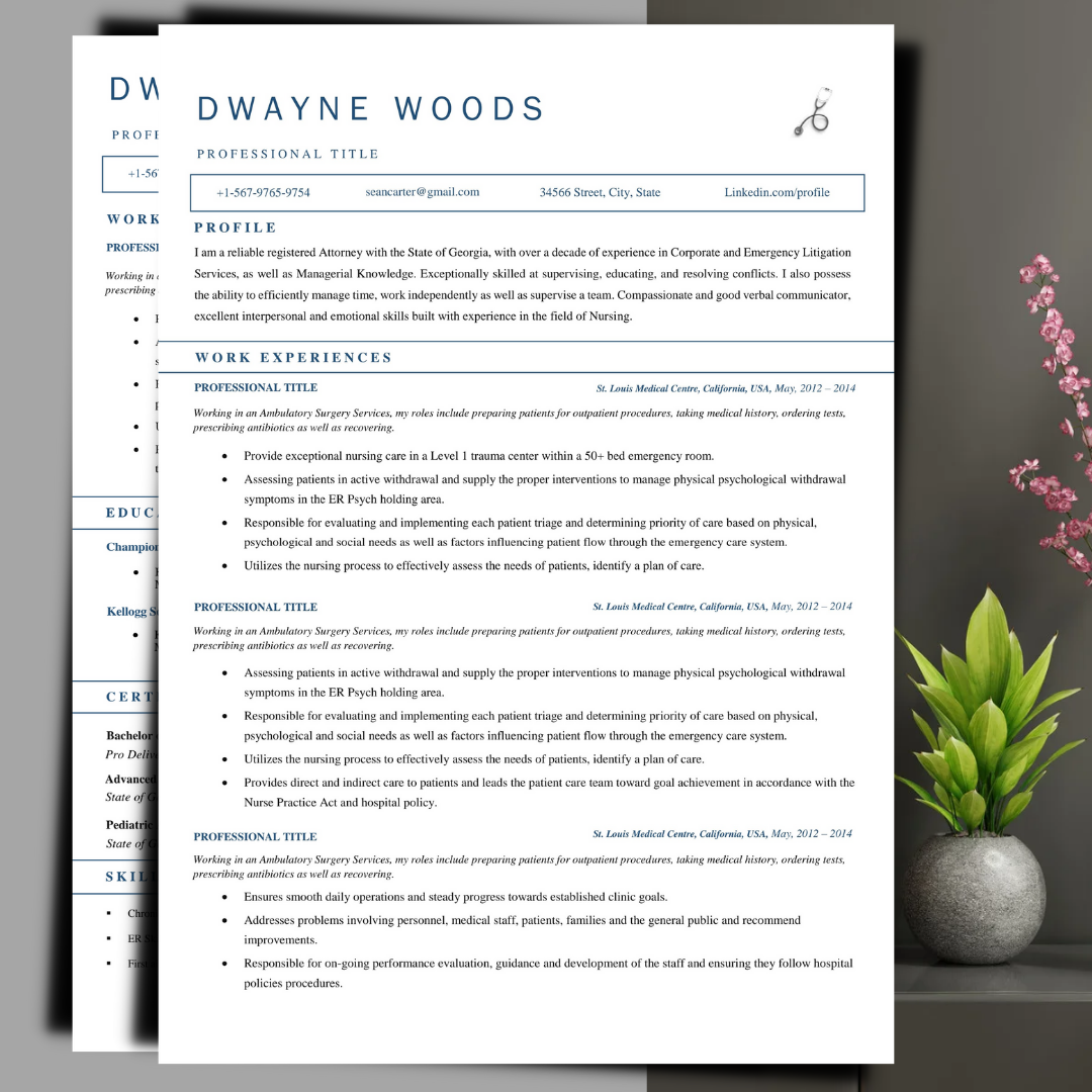 Apple pages resume template, word resume template, simple ed | Inspire ...