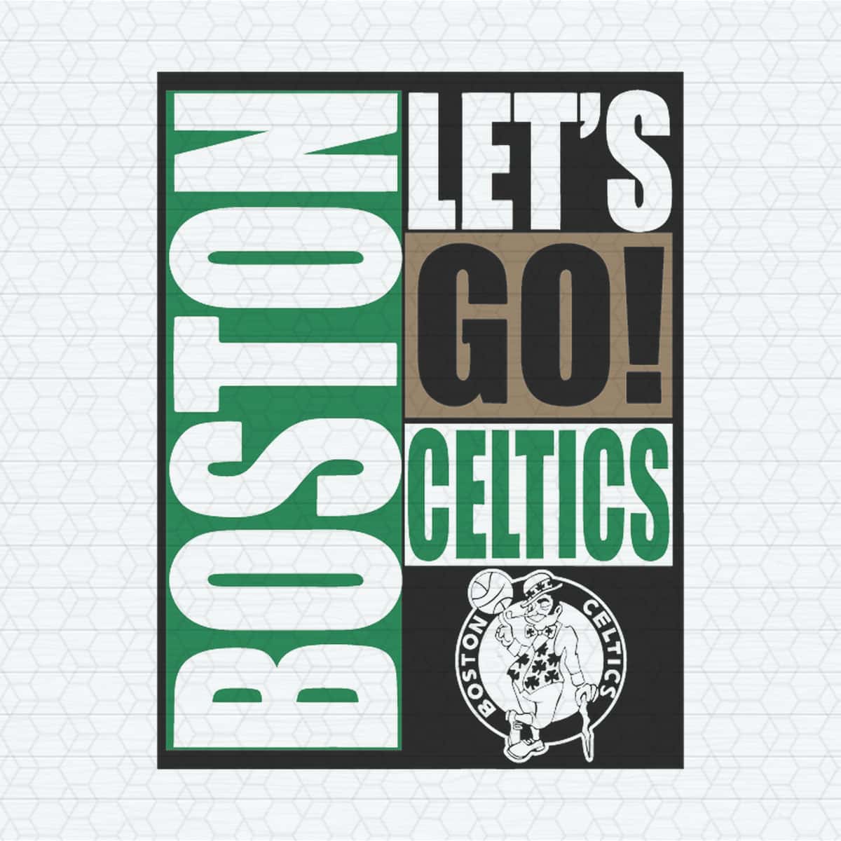 Retro Boston Celtics Let's Go SVG | Inspire Uplift